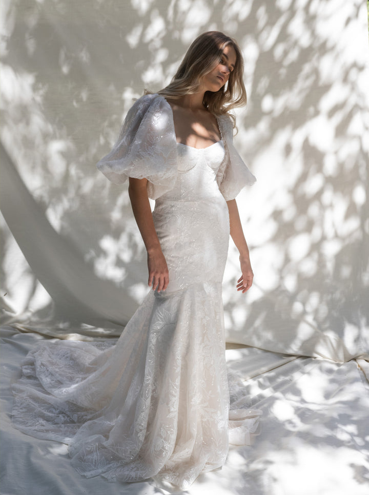 Ellery Gown | Deeply Romantic Sequined Lace – Bo & Luca