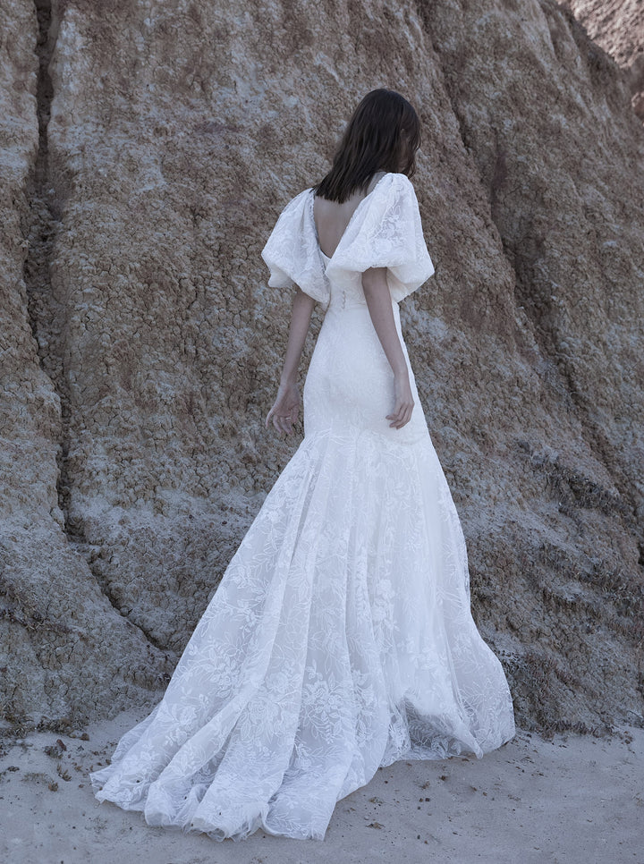 Ellery Gown | Deeply Romantic Sequined Lace – Bo & Luca